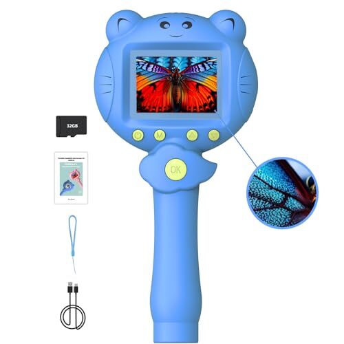 Kids Portable Handheld Microscope, 2024 New Multi-Functional Pocket ...