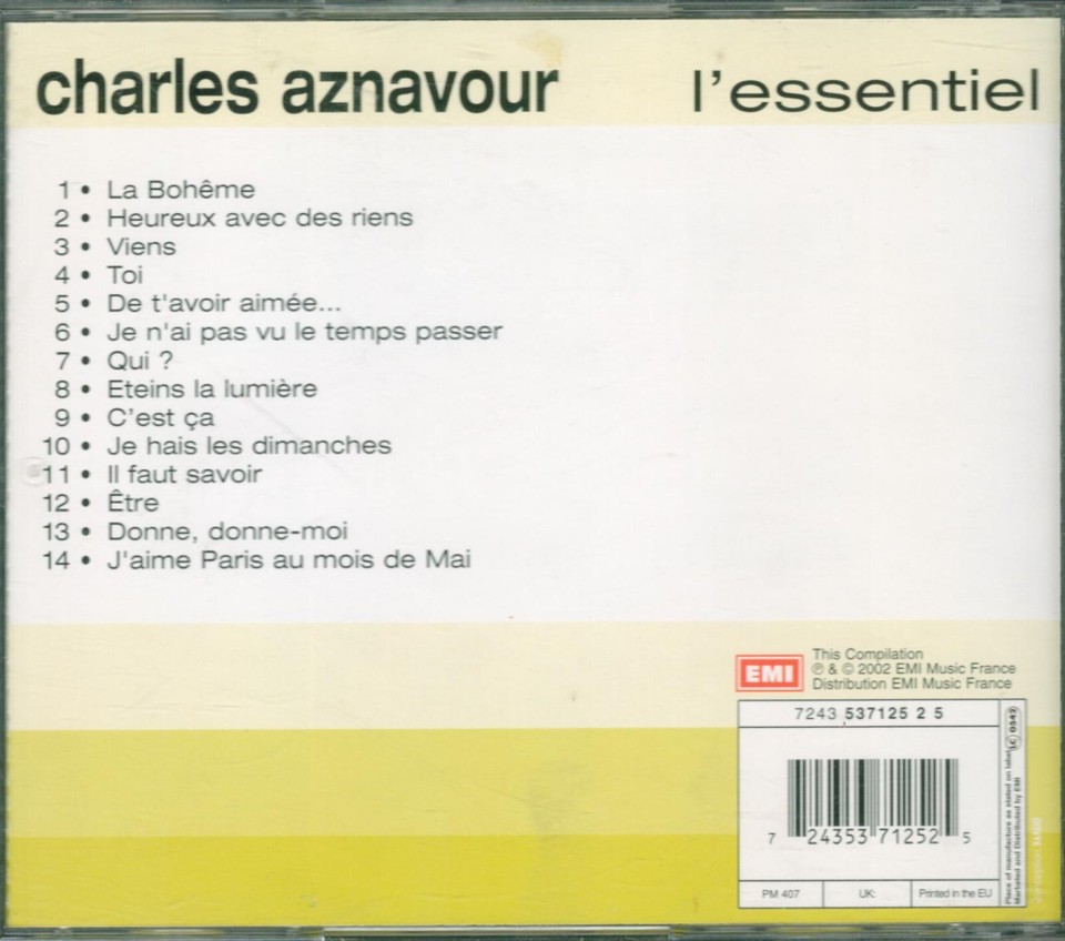 Charles Aznavour ‎– L'Essentiel / CD 2002 NM | eBay