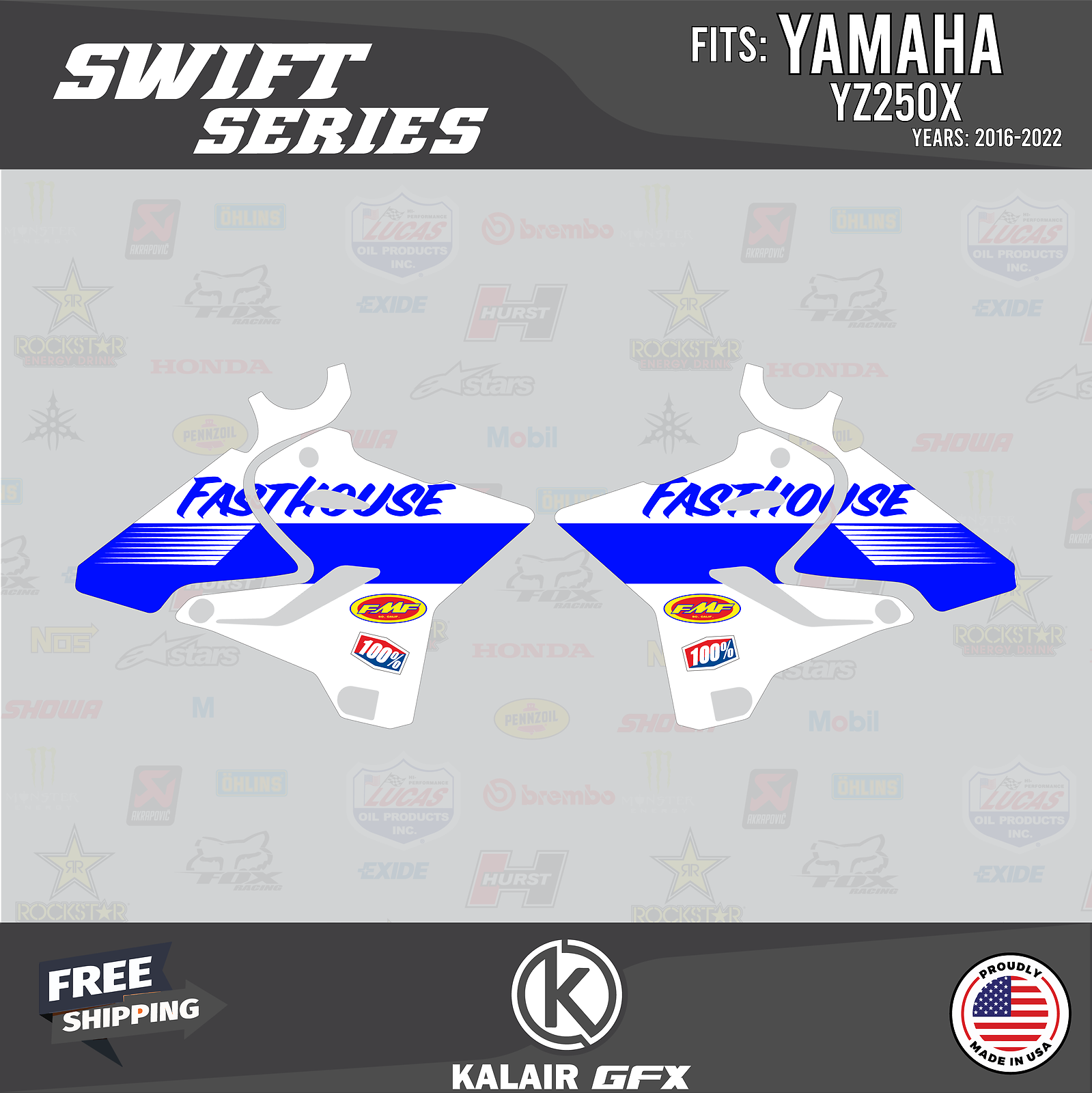 Graphics Kit for Yamaha YZ250X (2016-2022) Swift-white | eBay
