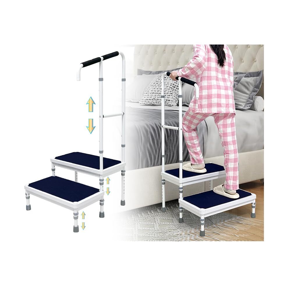 Shower Step Step Stool With Handle - Heavy Duty 2 Step Stool For Adults ...