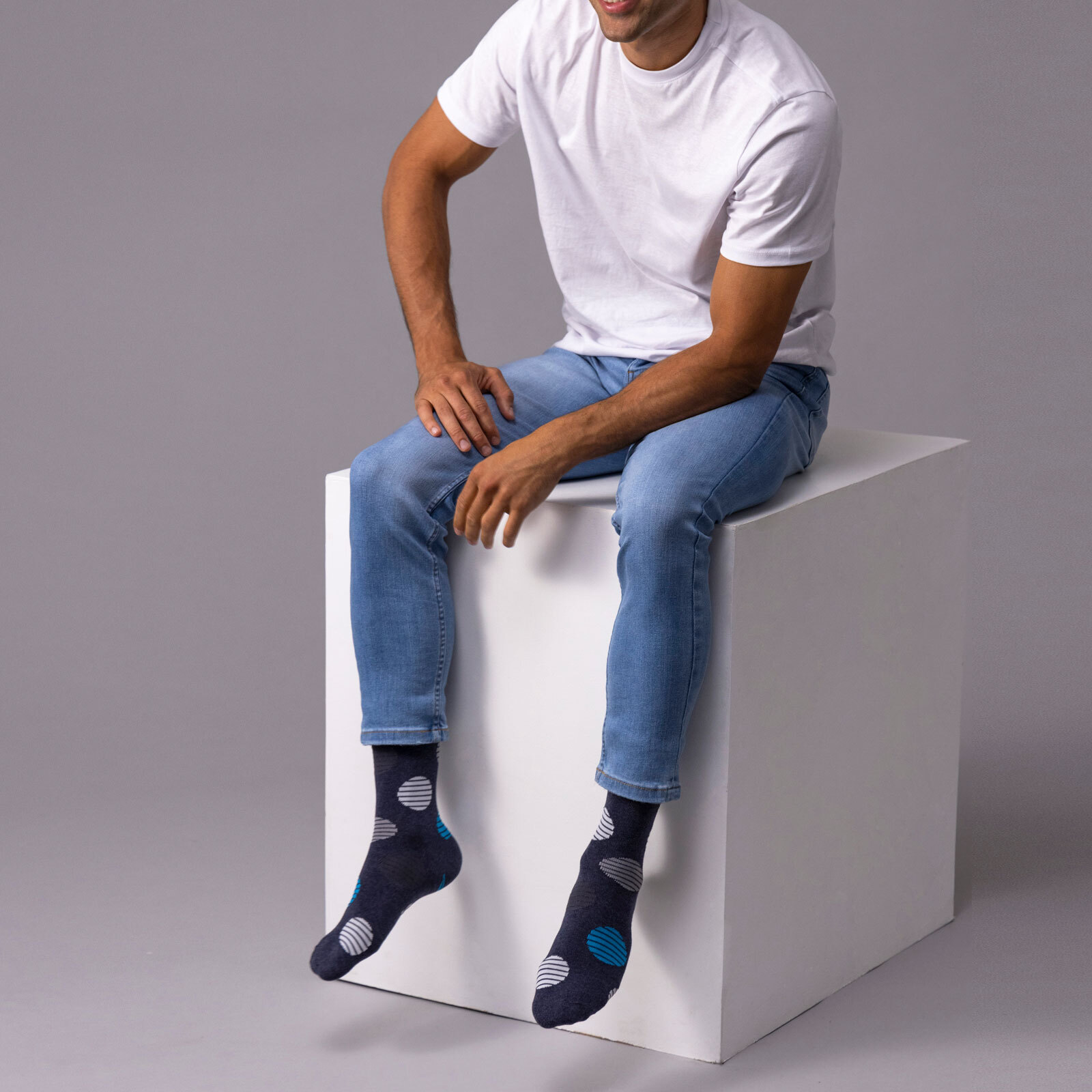 Spairs Men’s Colourburst Crew & Trainer Socks- Plain, Striped, Spotty 7 ...