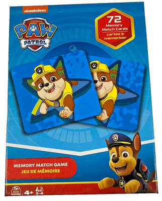 Spin Master Paw Patrol Memory Matching Game - 72 Memory Cards | eBay