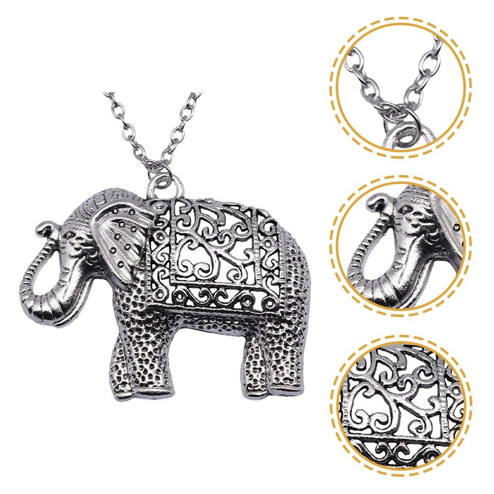 Ethnic Style Mascot Elephant Necklace Retro Stylish Lady Choker Chain ...