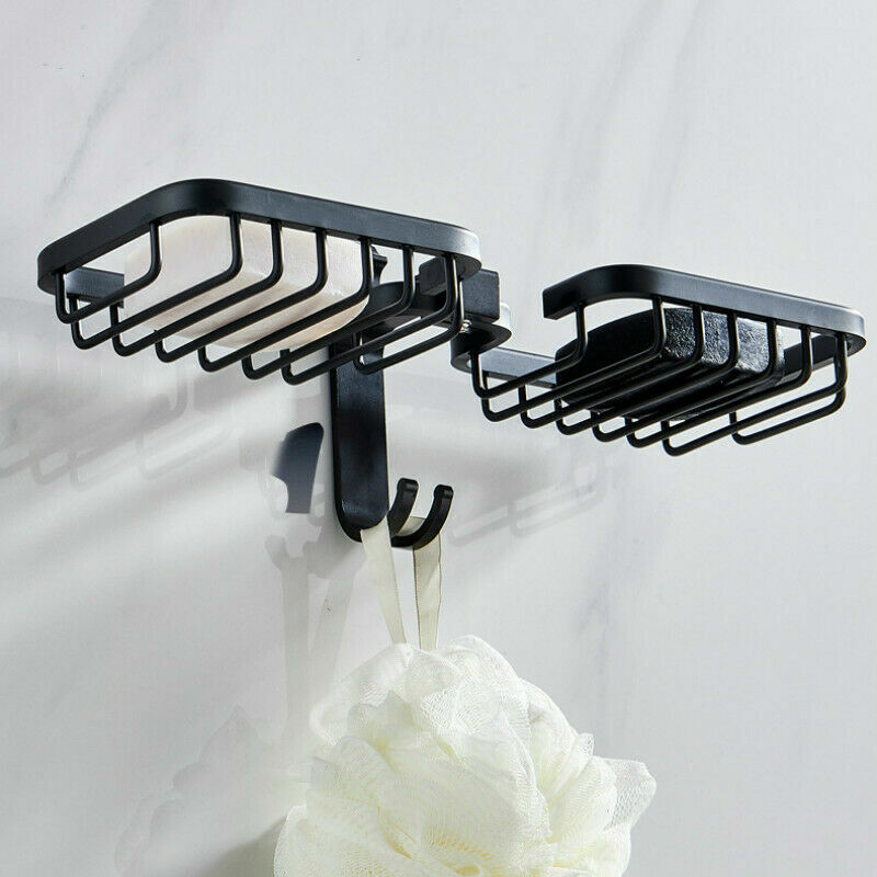 Soap Suction Holder Basket Space Aluminum Dishes Wall Mounted Storage ...