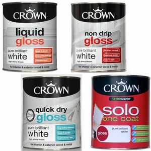Crown Liquid/Non Drip/Solo 1 Coat/Quick Dry Gloss Pure Brilliant White ...