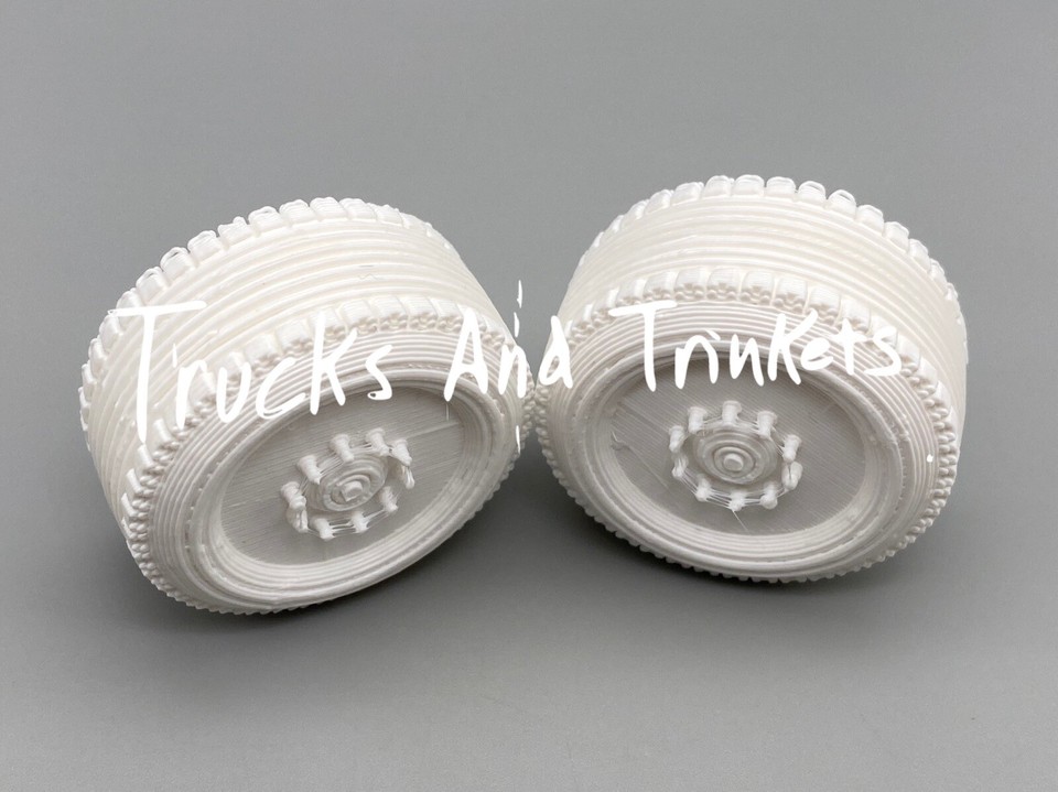 1/25 Super Single 445 Tires Front Float Solid Wheels Mixer Wrecker Dump ...