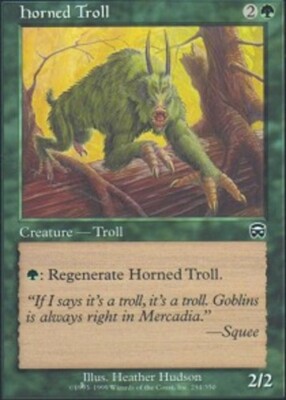Moderate Play, English MTG Regular Horned Troll Mercadian Masques Magic ...