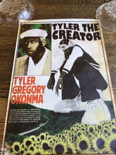 Tyler The Creator Tyler Gregory Okonma 12x18” vinyl poster, New Wall ...