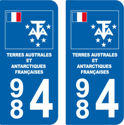 Département 984 sticker 2 autocollants style immatriculation AUTO ...
