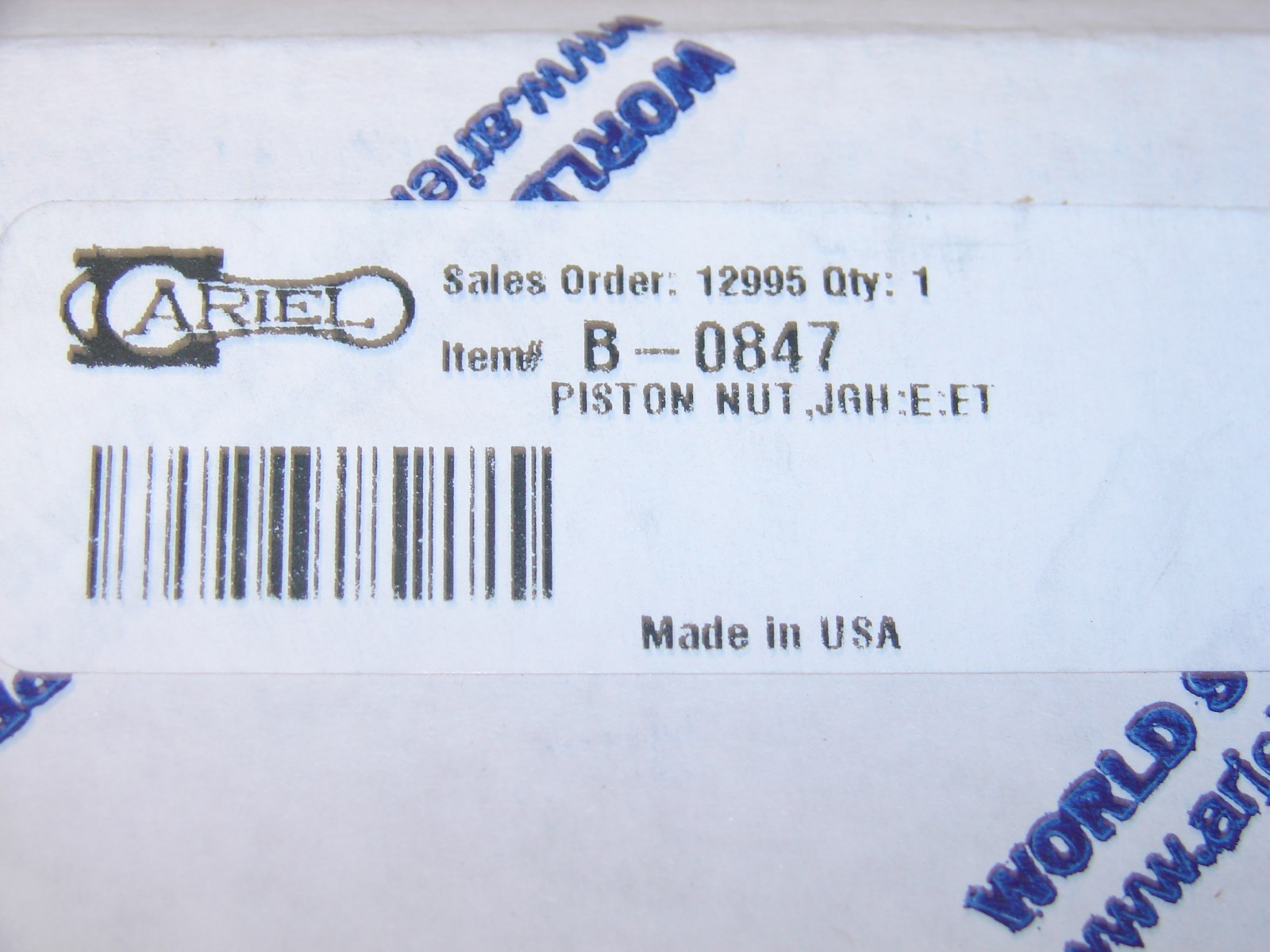 *NEW* Ariel Compressor B-0847 Compressor Piston Nut | eBay
