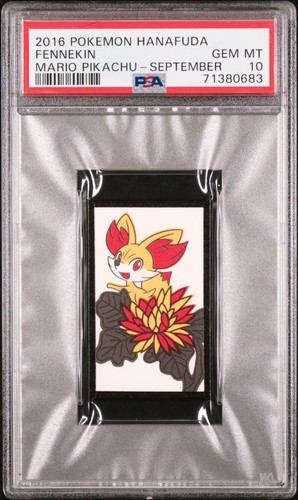 Fennekin PSA 10 2016 Pokemon Hanafuda Mario Pikachu September Gem ...