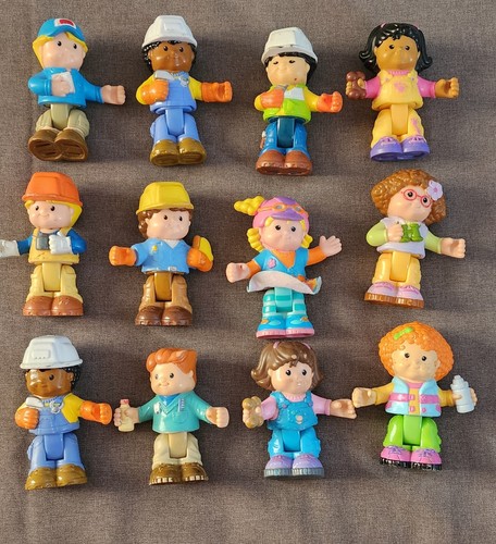 12 Pc Fisher Price Little People Poseable Jointed Figures Boy Girl A4 ...