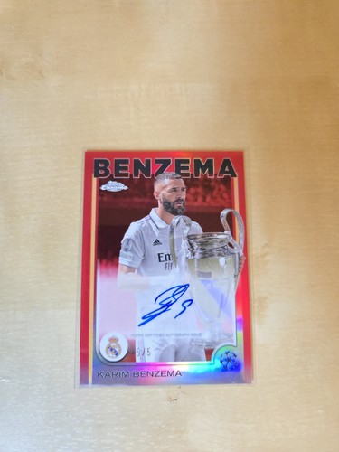 Karim Benzema Auto 5/5 1/1 Red Topps Chrome UEFA Champions League Real ...