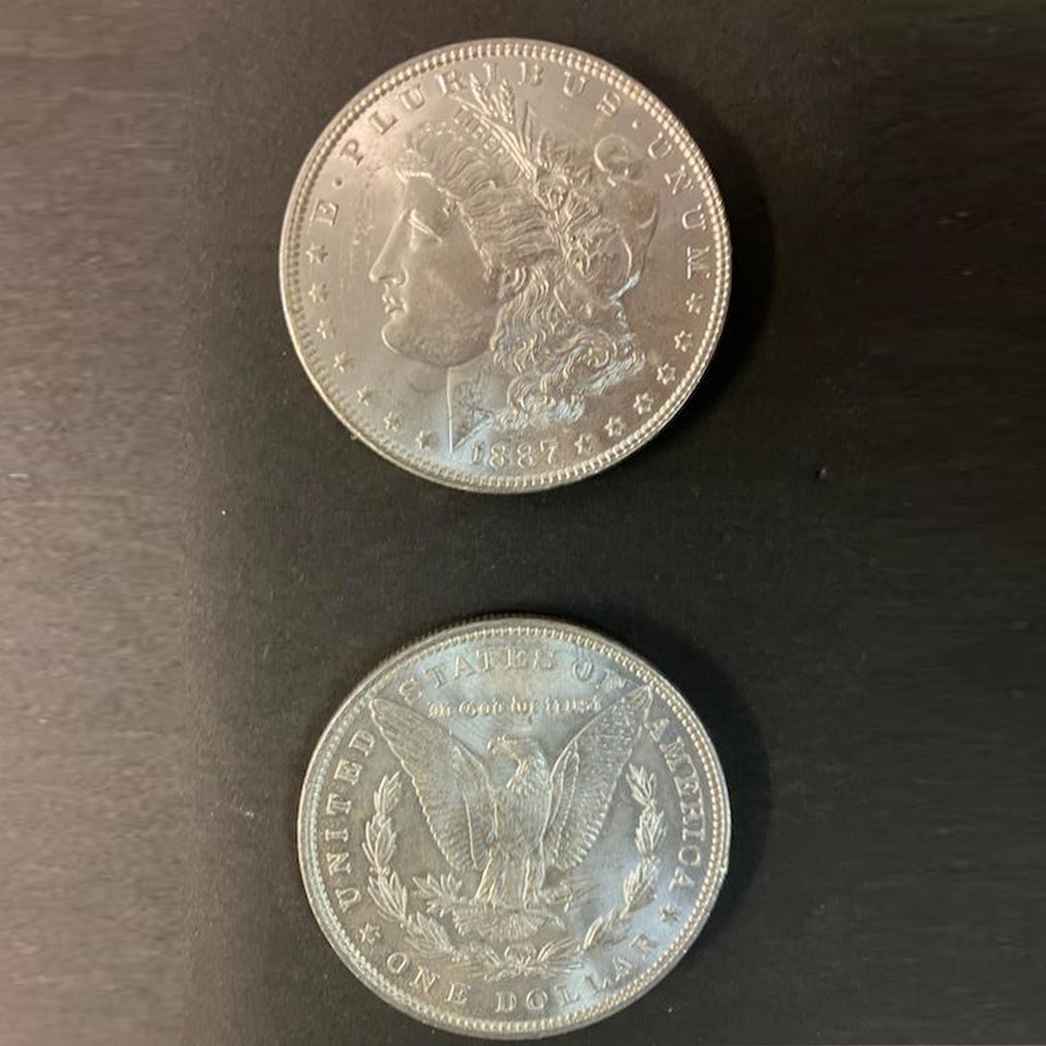 1887 P Morgan Silver Dollar 90% Silver Nice Luster RAW Quantity of 5 ...