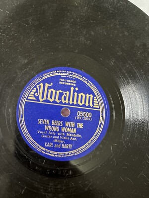 Karl & Harty Seven Beers With the Wrong Woman Vintage 78 Record | eBay