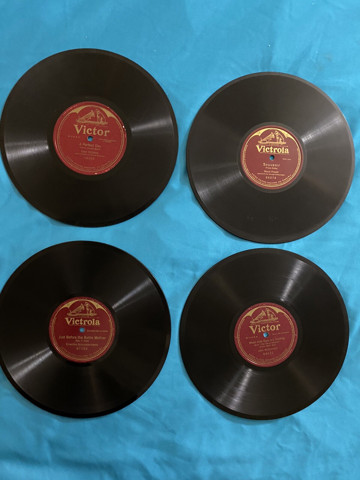 Lot of 4 Vintage Victrola 10” 78 rpm vinyl records 64306/64074/64631 ...
