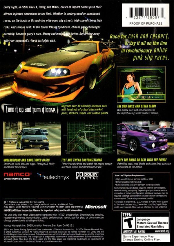 SRS: Street Racing Syndicate PC Game 2004 Namco Windows 10 11 | eBay