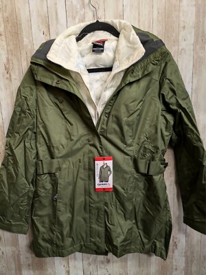 GERRY Women's Jacket Green w/ Removable White Vest 3-in-1 Rain System ...