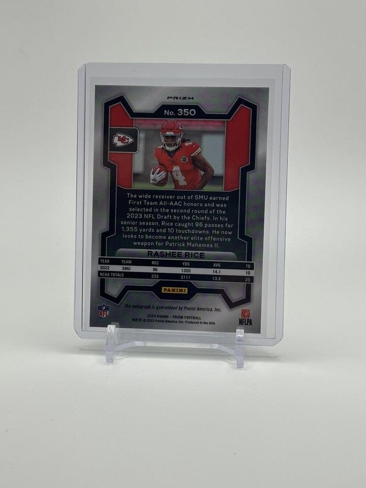 2023 Panini Prizm Football Rashee Rice Silver Prizm Rookie Autograph ...