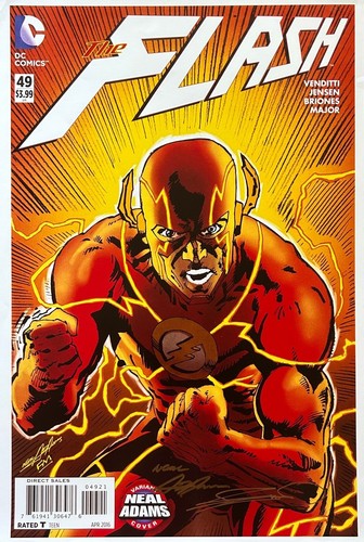 NEAL ADAMS rare FLASH 49 art print SIGNED 2x Frank Miller INKS Large ...