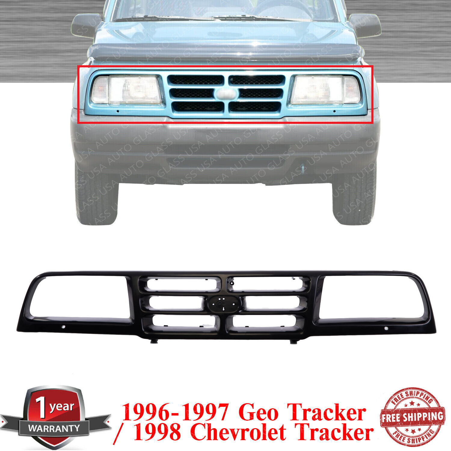 Grille Assembly Primed For 1996-1997 Geo Tracker /1998 Chevrolet ...
