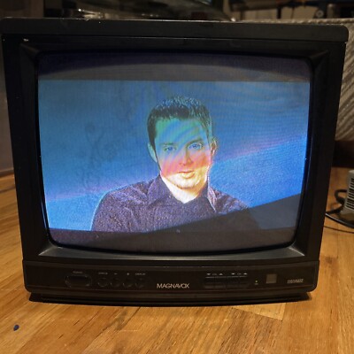 Vintage 13 Inch Magnavox Wood Grain Color Gaming Tv 1990Tested And ...