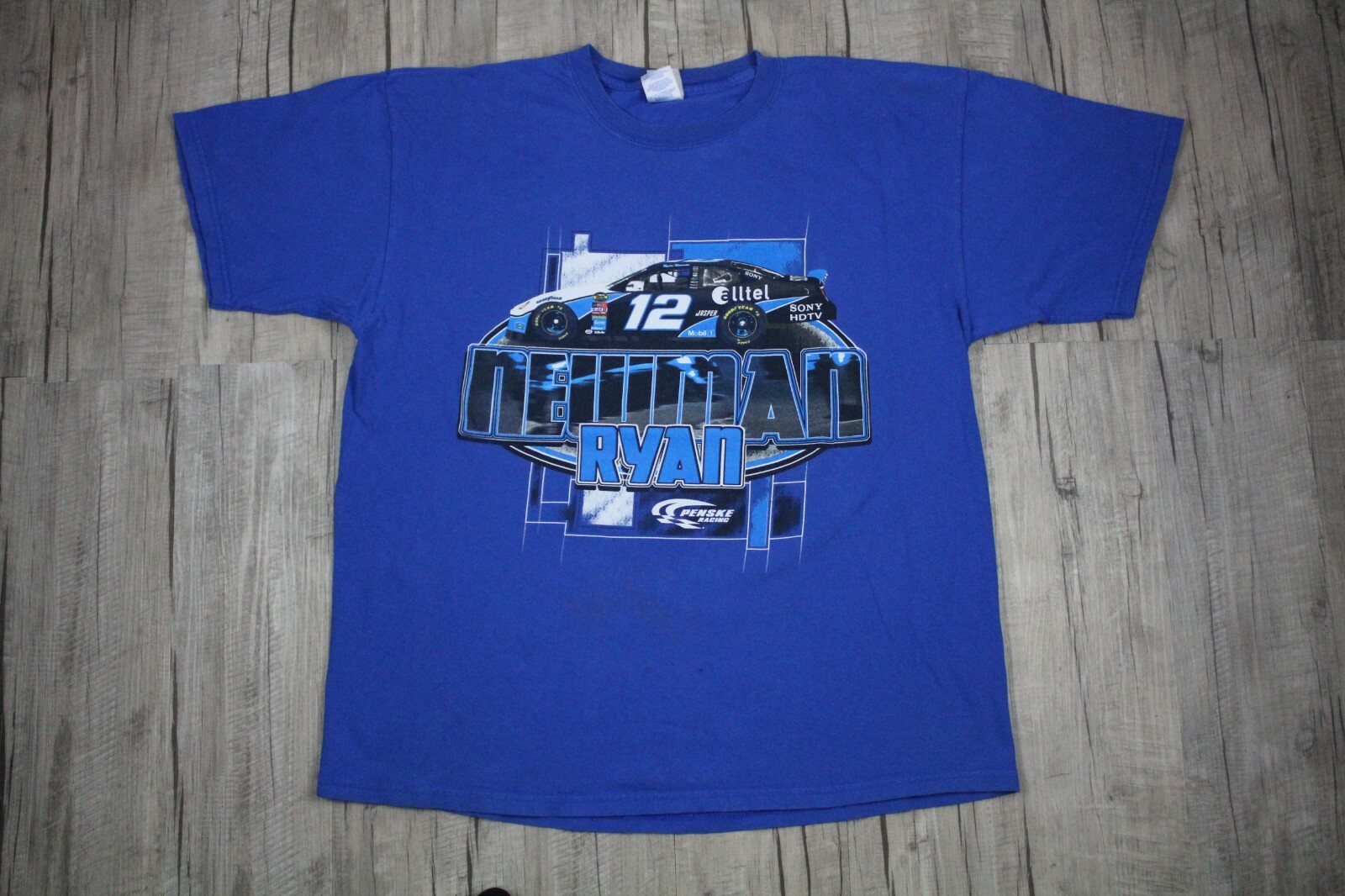 Vintage Y2K Ryan Newman NASCAR Racing Penske Blue Shi… - Gem