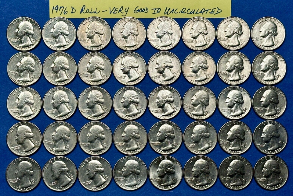 1976-D Bicentennial Drummer Boy Quarters Roll of 40 Quarters XF to ...