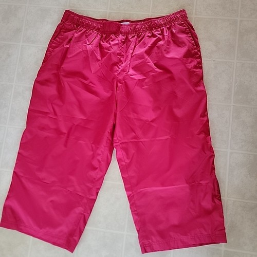 Danskin Now Cropped Capri Athletic Pants XXL 20 Pockets Red Mesh Lined ...