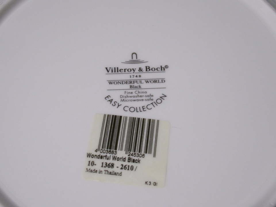 VILLEROY BOCH WONDERFUL WORLD BLACK LOT OF 4 DINNER PLATES | eBay