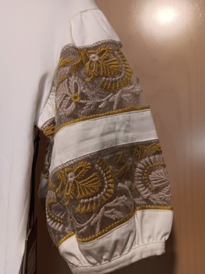 CLICHE NEW TOP SHIRT Balloon Sleeve Lace Mustard BLOUSE SHIRT WHITE ...