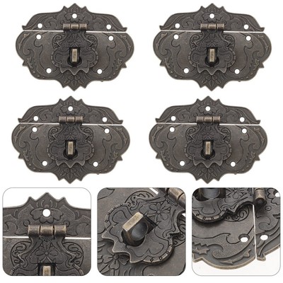 4 Pcs Box Clasp Clasps Metal Buckle Lock Fastener Hasp Cabinet Latch ...