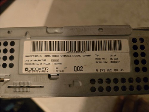 2004 - 2008 Chrysler Crossfire Convertible Radio Stereo CD A 193 820 00 ...