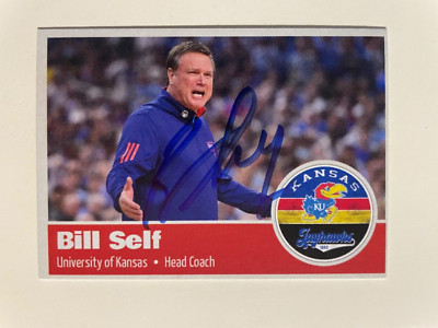 BILL SELF autograph KANSAS JAYHAWKS KU Hall of Fame HOF custom card ...