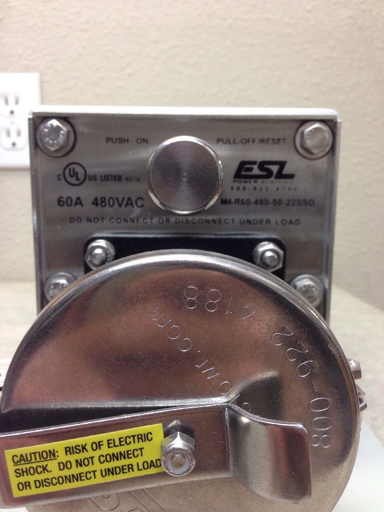 ESL POWER SYSTEMS 1 GANG REEFER OUTLET E1-R60-480-50-22SD-SP-220322L ...