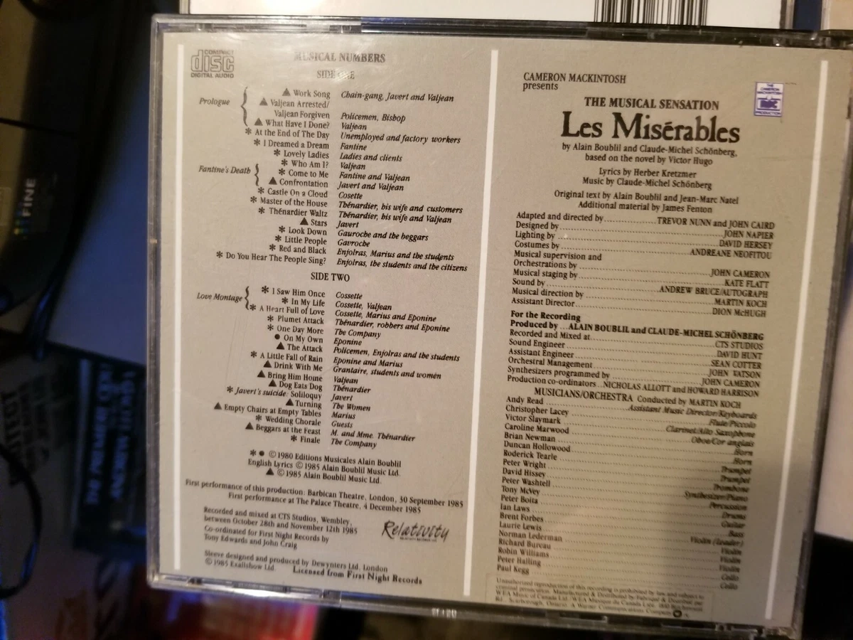 Les Miserables Soundtrack 1985