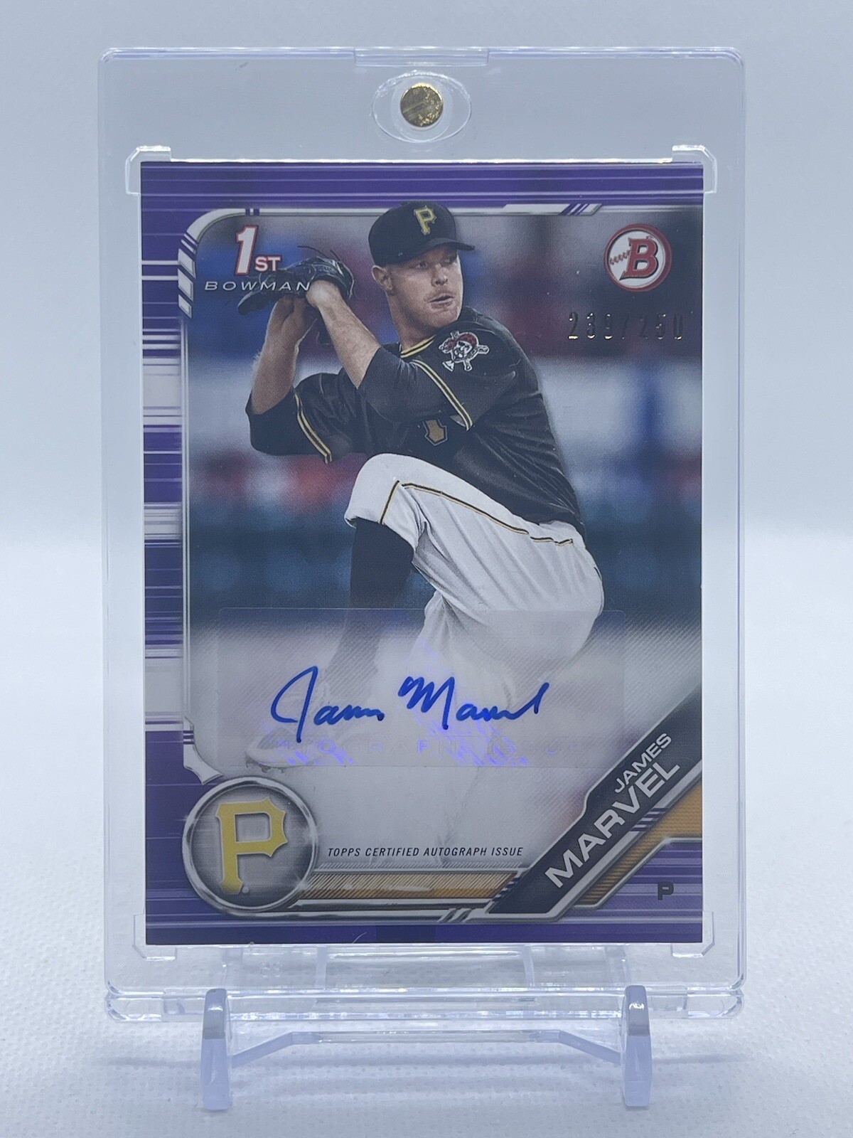 2019 Bowman - Prospect Autographs Purple #PA-JM James Marvel /250 (AU ...