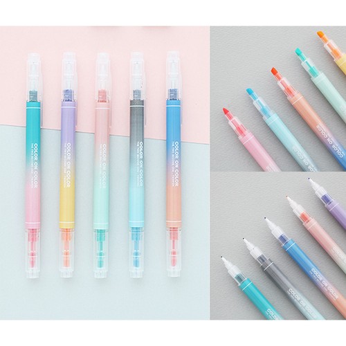 Color on Color Twin Plus 10COLOR Pen 2 Way Pens Thick Dual Nibs ...