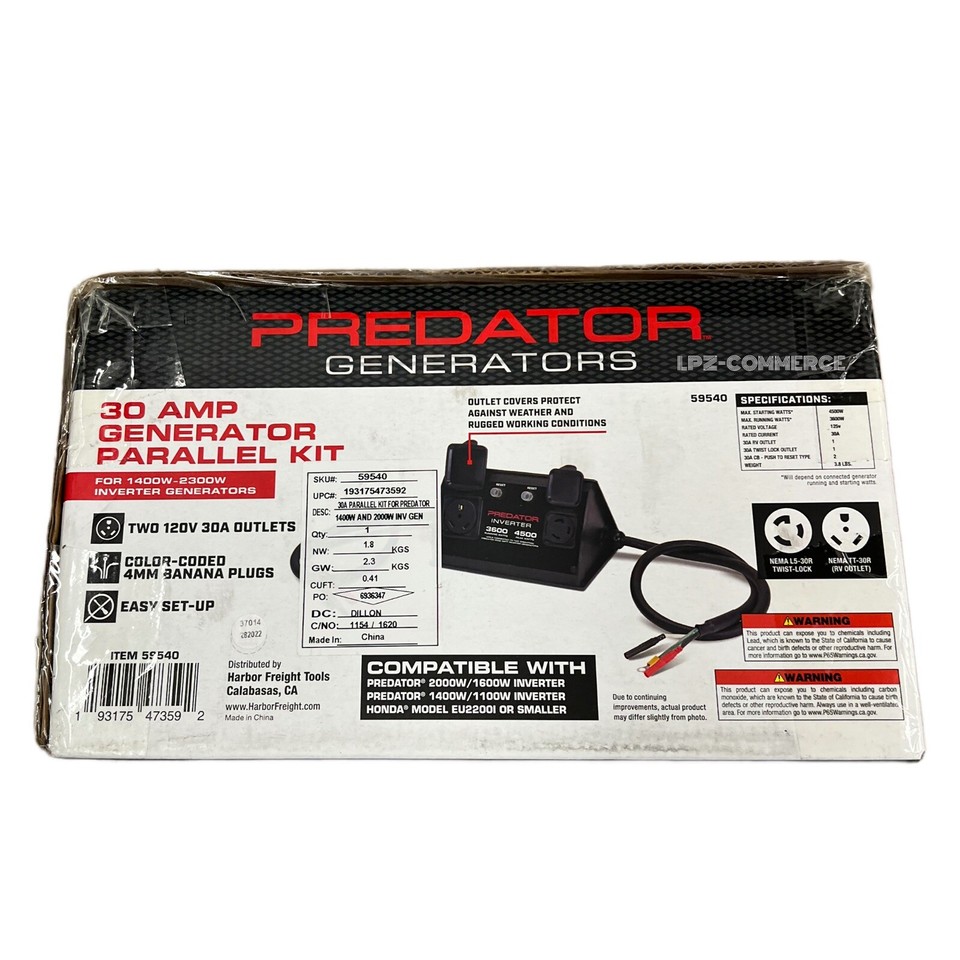PREDATOR INVERTER GENERATOR PARALLEL KIT 30A RV Ready | eBay