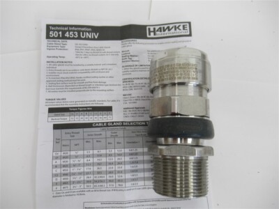 Hubbell / Hawke 501 / 453 / UNIV , 1-1/4" NPT Stainless Steel Cable ...