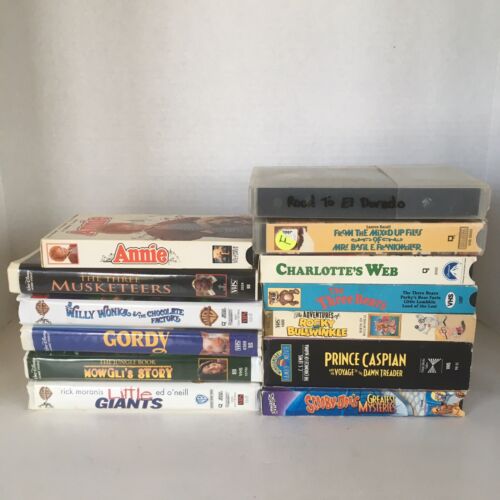Lot Of 13 Kids VHS Movie Cassette Tapes, Little Giants, Annie, Willie ...
