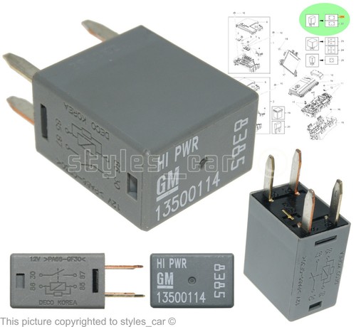 GM 13500114 Vauxhall Opel & Chevrolet (2005-2019) Hi Power 4-Pin Grey ...
