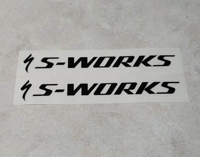 Specialized S-works +logo 7x1.5" pre cut black/white weather proof ...