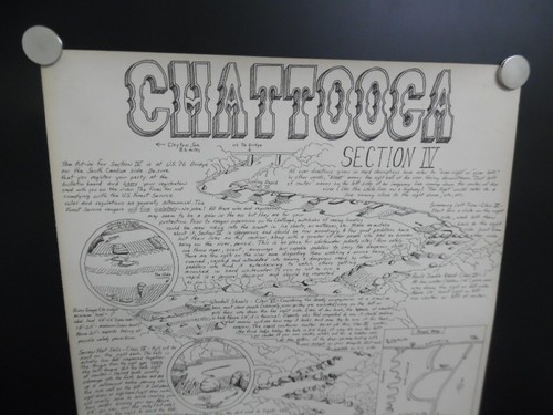 1979 William Nealy Chattooga River Whitewater Paddling Cartoon Map 1st ...