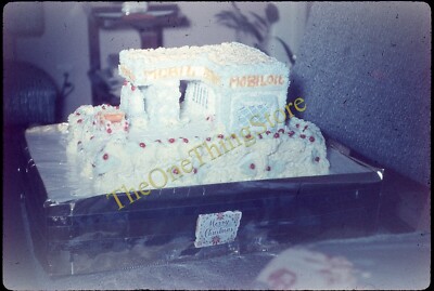 Mobil Oil Gas Station Cake 1950s 35mm Slide | eBay