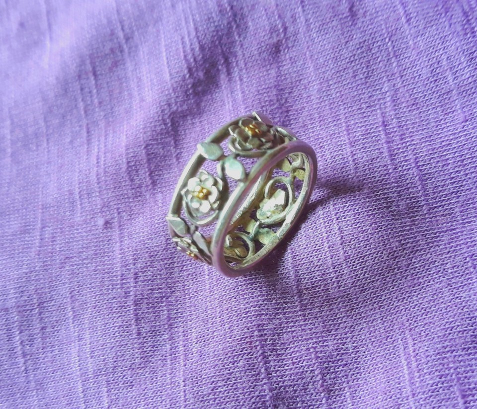 ROBIN "THE HAMMER" LUDWIG CUSTOM-DESIGNED VINT WEDDING RING ROSES WHITE ...