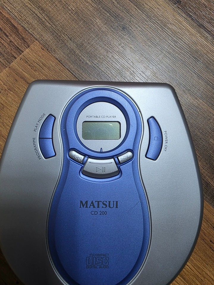 Vintage Matsui CD200 Personal Portable CD Player Diskman Silver Used ...