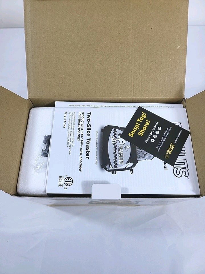 Peanuts New 2025 Snoopy 2 Slice Toaster Black/Yellow | eBay