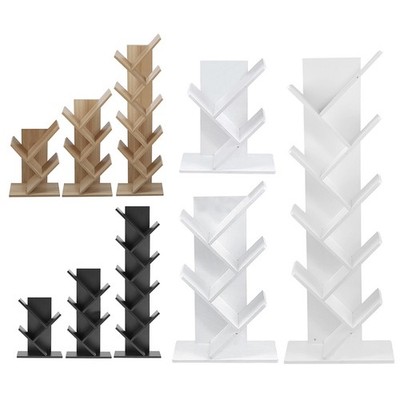 3/5/9Tier Bookshelf Tree-shaped Display Storage Rack Bookcases Desktop ...
