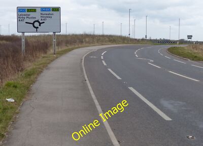 Photo 6x4 A47 Leicester Road Peckleton Up ahead is a new roundabout ...
